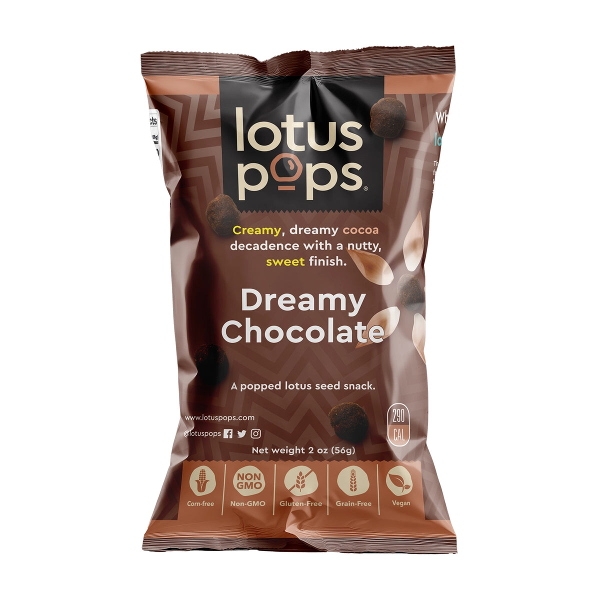 Lotus Pops Dreamy Chocolate Popped Lotus Seeds Vegan | Snackever
