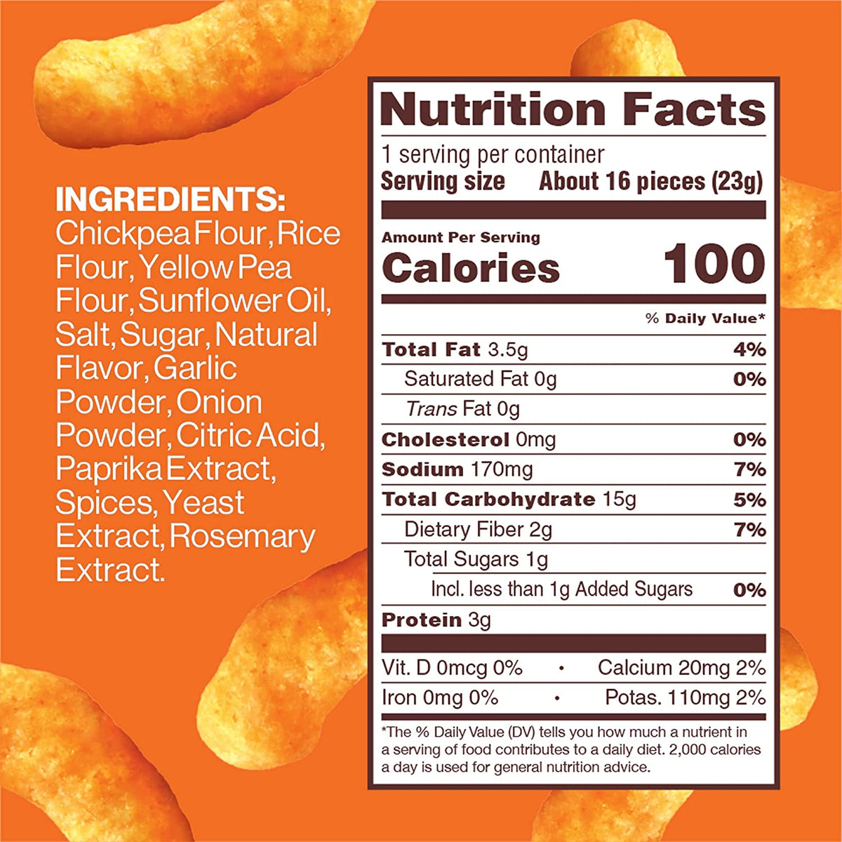 HIPPEAS Chickpea Puffs Nacho Vibes (0.8oz) | Snackever