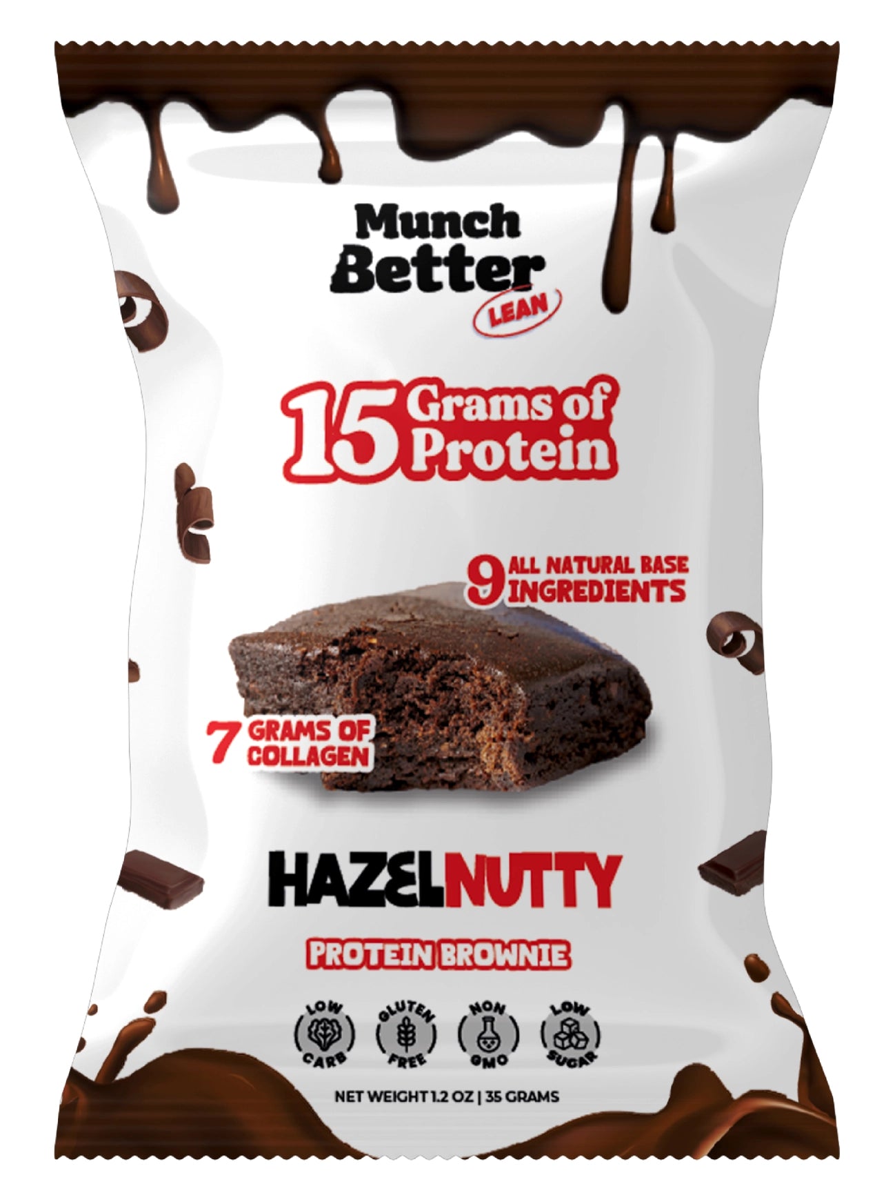 Munch Better Lean | Hazelnutty Protein Brownie | Gluten Free 1.2oz ...