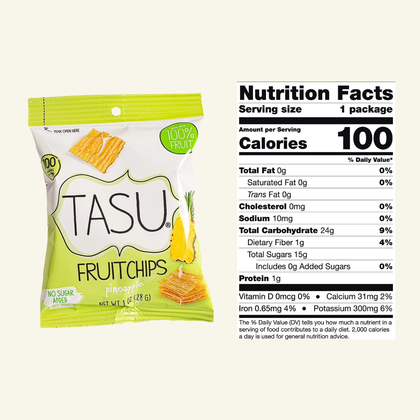 TASU | Dried Pineapple Fruit Chips Gluten Free Vegan 1oz – Snackever